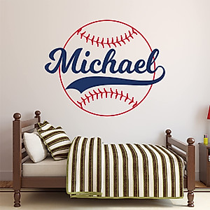 Baseball Wall Decals Decor Custom Name Art Sticker Poster Kids Room Personalized Sports Vinyl Boys Gift LD71