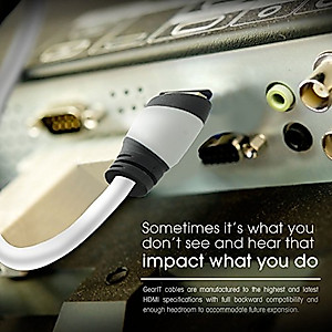 35 Ft HDMI Cable, GearIT Pro Series HDMI Cable 35 Feet High Speed Ethernet 4K Resolution 3D Video and ARC Audio Return Channel HDMI Cable, White