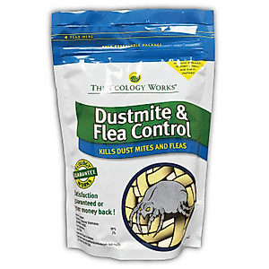 The Ecology Works - Dust Mite and Flea Control Powder (2lb) - Eliminate Dust Mites, Fleas & Reduce Allergies, Gentle Hypoallergenic Formula for Fabric, Furniture, Pet Beds & More