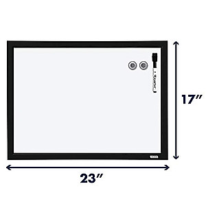 Quartet Magnetic Whiteboard, 17 x 23 inches White Board, Dry Erase Board, Black Frame (MWDW1723M-BK)