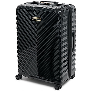 Karl Lagerfeld Paris Women's Suitcase Spinner Wheels Hardside, Deep Black, One Size