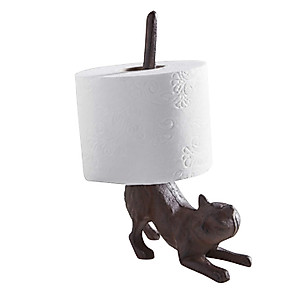 47th & Main Cast Iron Paper Towel Holder, 9.5-Inches Tall, Cat