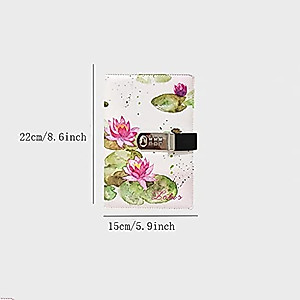 HMEI Lock Diary With Digital Password For Girls,A5 Notebook For Women,For Writing 8.6X5.9 Inch 130 Sheets And 260 Pages fashion notebook (Color : Sakura)