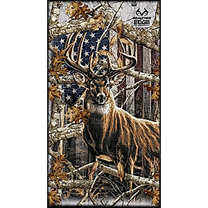 Realtree Cotton Fabric Panel by Sykel-Licensed Realtree Edge Patriotic Deer Cotton Fabric Panel 24 x 44