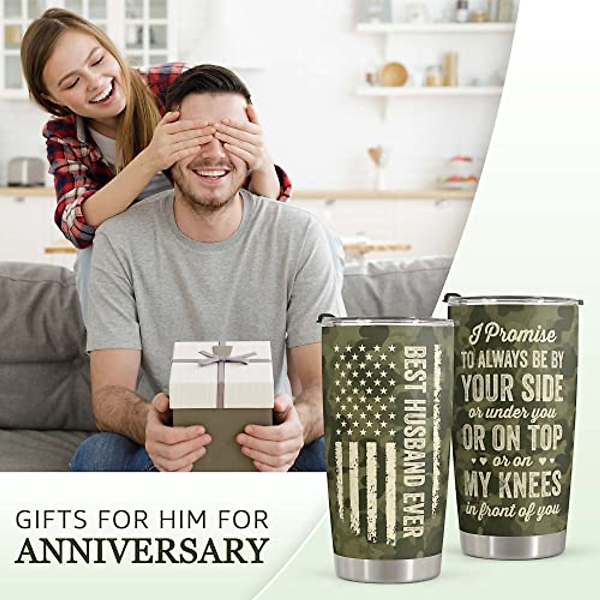 Macorner Valentines Day Gifts for Him - Stainless Steel Tumbler 20oz - Funny Birthday Gift for Husband from Wife & Anniversary Present for Him - Gifts for Men Best Husband - Christmas Gift For Husband