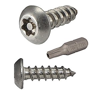 Fastenere Torx Security Sheet Metal Screws - #12 x 3/4" (25-Pack) Button Head, Tamper-Resistant, Anti Theft Stainless Steel Screws for Higher Level of Safety & Secure Fastening Solution