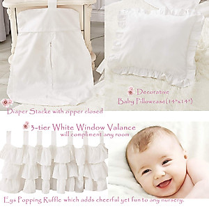 Brandream Luxury Diamond Nursery 6-Piece Baby Crib Bedding Set - White