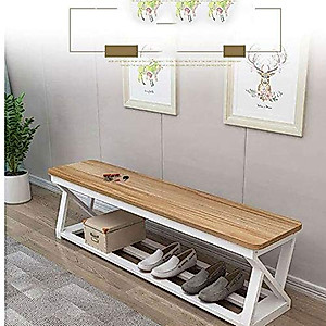 DINGZZ Shoe Rack ，Bench in Solid Wood, Bench for Steel Dressing Shoes, Bench for The Rest Heavy Shoe Rack