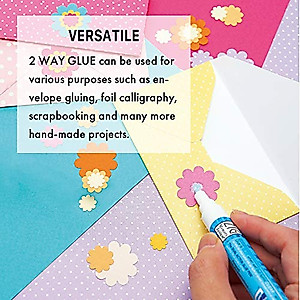 Kuretake Zig 2 Way Glue, 2mm Fine Tip 3 pcs Set, AP-Certified, Adhesive for Kids, Artists, Crafters, Family, Perfect for Scrapbooking, Craft, Card Making, Foil Calligraphy, Made in Japan