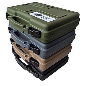 9mm TSA Approved Hard Lockable Gun Case for Pistol Revolver and Handgun | 12.3” inches x 10.5” Airline Compliant Locking & TSA Approved Protective Rubber Sleeve & Cut-Resistant MonoShaft Tactical Gun