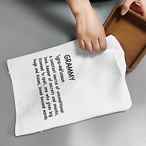 ZWZXR Grammy Definition Kitchen Towels Dish Towels Dishcloth,Grammy Grandma Appreciation Decorative Absorbent Drying Cloth Hand Towels Tea Towels for Bathroom Kitchen,Grandma Grammy Birthday Gifts