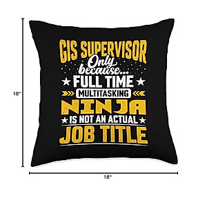 GIS Supervisor Job Title - Funny GIS Manager Director Throw Pillow