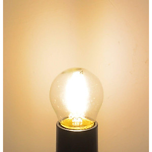 Lxcom Lighting E14 4W LED Filament Bulb Dimmable Vintage Edison Candle Light Bulb 4 Pack 2700K Warm White G45 Clear Glass Globe Lamp 400LM 40W Equivalent, AC 110V