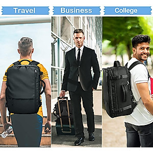 Hanples Travel Backpack for Women as Person Item Flight Approved, Large Carry On Backpack, 17.3 Inch Laptop Backpack, Waterproof Backpack, Hiking Backpack, Casual Bag (Black)