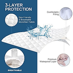 Toddler Travel Kids Air Mattress Pad Sheet Protector Waterproof, Compatible with hiccapop Inflatable Toddler Travel Bed or Sleepah/EnerPlex Inflatable Toddler Travel Bed