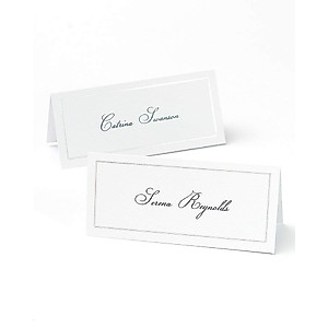Gartner Studios Platinum Foil Border Printable Place Cards, Party Supplies, 210 GSM, 48 Count, Standard, (83003)