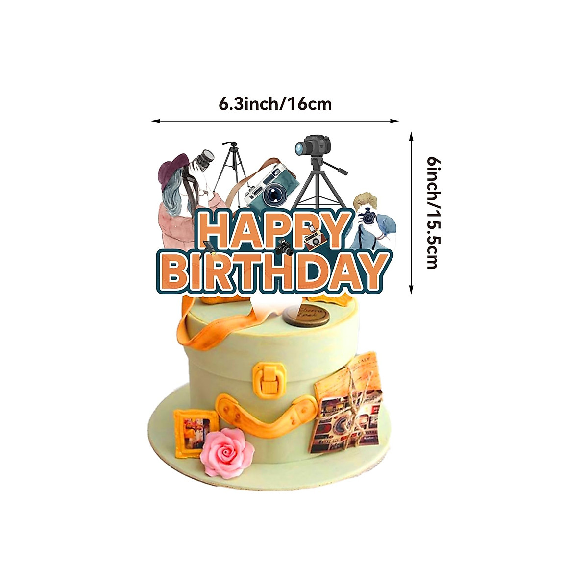 YXCMDCG Photography Party Decorations: Birthday Party Supplies with Banner, Balloons, Cupcake Toppers, Cake Topper, Ribbon in Multicolor Photography Theme