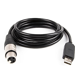USB to DMX Interface Adapter LED DMX512 RS485 Converter Signal Level Computer PC Stage Lighting Controller Cable (6ft)