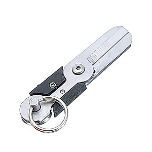 AKOAK 2 Pcs Stainless Steel Scissors Mini Scissors Camping Spring Bolt Keyring Outdoor Safety Tool Against Lost Travel Gadget (Black)