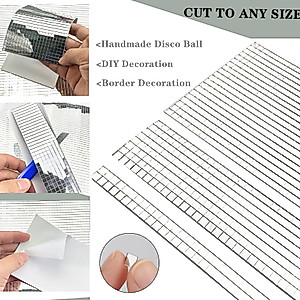 REDODECO 2400pcs Real Glass Silver Mirrors Mosaic Tiles Sticker for Craft Square Glass Tiles Self Adhesive,5mm by 5mm