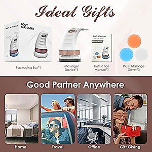 Cellulite Massager Body Sculpting Machine Electric Handheld Body Massager for Belly Waist Butt Arms Legs, Gift for Friends and Family (3 * Plush Massage Cover)