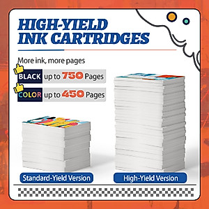 INKCLOUD Higher Yield 63XL Ink Cartridges Replacement for HP 63 Ink 63XL Work with HP OfficeJet 3830 4650 4655 5255 5258 Envy 4520 4512 4513 4516 DeskJet 1112 3630 2132 Printer(2 Black, 1 Tri-Color)