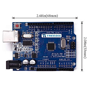 Treedix ATmega328P CH340 Development Board Compatible with Arduino UNO R3 Board Kit for Starter with Cable