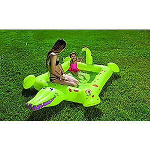 Poolmaster Crocodile Spray Inflatable Kiddie Swimming & Wading Pool for Toddlers