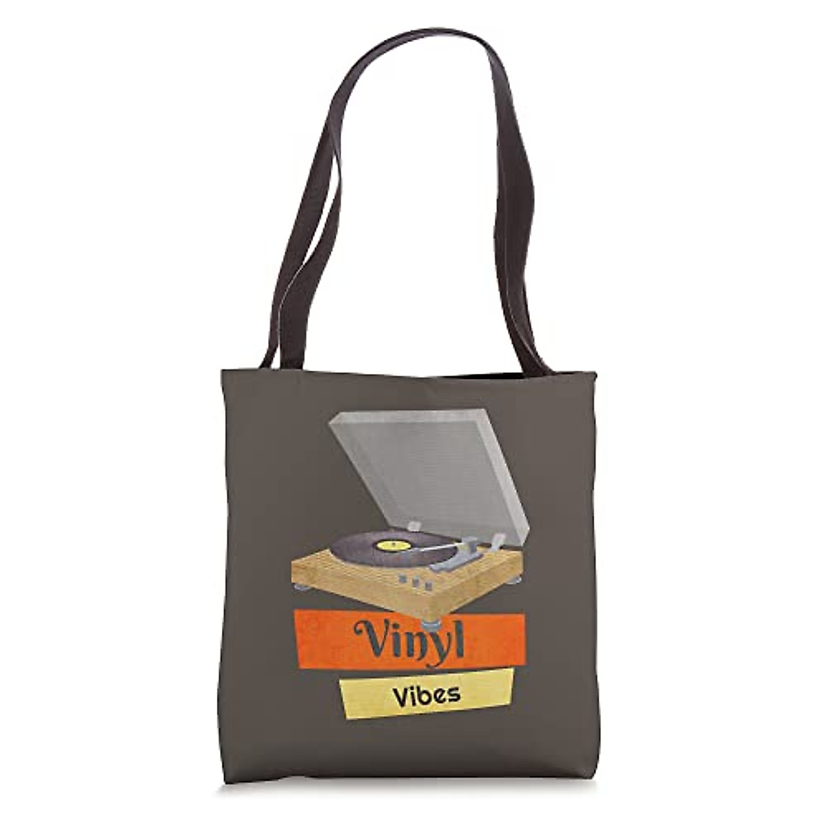 Vinyl Vibes Retro Records Music Lover Tote Bag