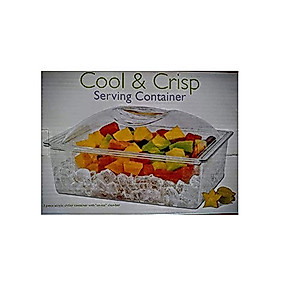 Cool and Crisp Acrylic Serving Container 6 Quart / with Ice Compartment BPA Free