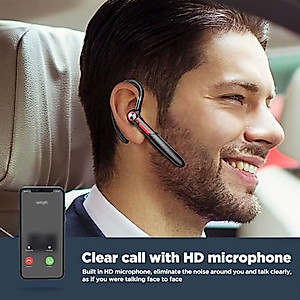 ESSONIO Bluetooth earpiece for Cell Phone Bluetooth Headset with mic Trucker Headset Bluetooth 5.0 Single Ear Hands-Free Headphones Support for Rotation Headphones for iPhone,Android