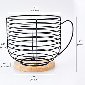 Extra-large K Cup Holders for Counter - Coffee Pod Holders for Counter - K Cup Holders for Counter - Coffee Pods Storage Organizer - Coffee Bar Accessories - Large Capacity Black Wire Kup Storage with