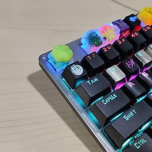 HFSECURITY Little Fire Dragon Frog Seed Design Resin Keycaps for Cherry Mx Switch Mechanical Gaming Keyboard Use SA R1 (FrogSeed)