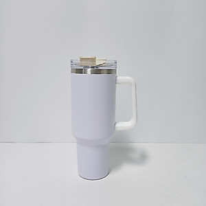 Generic Adventure Quencher 40 oz Tumbler With Handle And Straw Vacuum Insulated Stainless Steel Tumbler Thermo Cup (White)