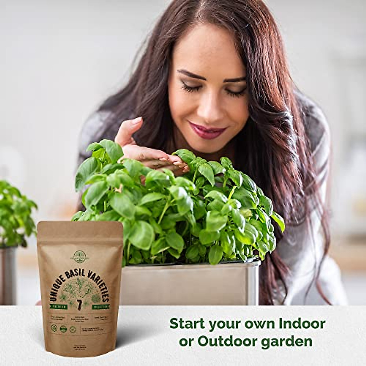 7 Basil Herb & 20 Most Popular Vegetable Seeds Variety Packs Bundle Non-GMO Heirloom Seeds for Planting Indoor and Outdoor Over 3200 Herbs & Vegetables Seeds in One Value Bundle