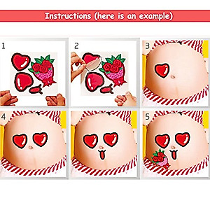 Creation Core Funny Facial Expressions Stickers Pregnancy Baby Bump Belly Stickers Maternity Pregnant Woman Photography Props (12 Sheets)