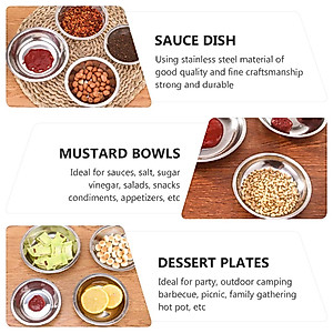 DOITOOL Stainless Steel Sauce Dishes, 10Pcs Round Seasoning Dishes Sushi Dipping Bowl Mini Appetizer Plates Saucers Dishes Mini Saucers Bowl (3. 1Inch)