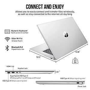 HP 17 Business Laptop Computer, 11th Gen Intel Core i5-1135G7, 17.3" FHD IPS Display, Windows 11 Pro, 32GB RAM, 1TB SSD, Wi-Fi 6, Bluetooth, Webcam, Backlit Keyboard, 32GB Tela USB Card