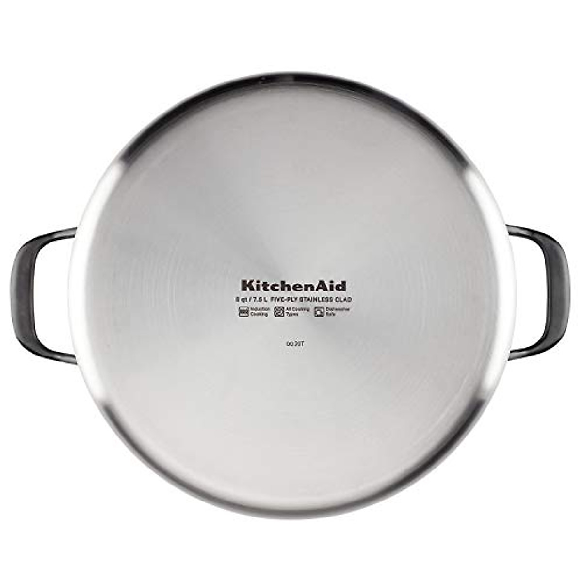 KitchenAid 5-Ply Clad Polished Stainless Steel Stock Pot/Stockpot with Lid, 8 Quart