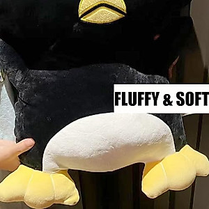 Kawaii Maru Plush Doll 12''/30cm, Soft Anime Plush Pillow Doll, Lovely Cartoon BadtzMarru Cross-Dressing Stuffed Toy, Cute Birthday Party Favors for Kids Children Girls Fans Collectibles, Black