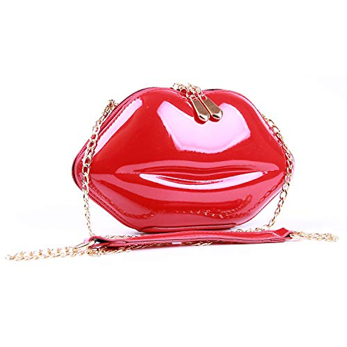 SUKUTU Patent Leather Lip Purse Box Clutch Lip Shaped Party Prom Unique Design Purses Womens Evening Clutch for Teen Girls