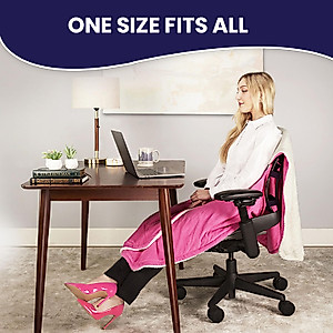 The Original Office Chair Blanket by SnuggleBack; Cozy Comfy Office Desk Chair Wrap Attaches for Convenient Heat and Hands-Free. Stay Warm In The Winter or Summer. Sherpa Fur Lining