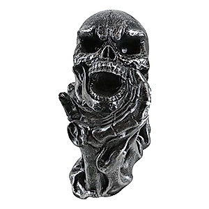 Ebros Dead Rising Skull Hell's Booze Flame Skeleton Wine Holder Figurine 11.25" L Halloween Party Hosting Centerpiece Decor