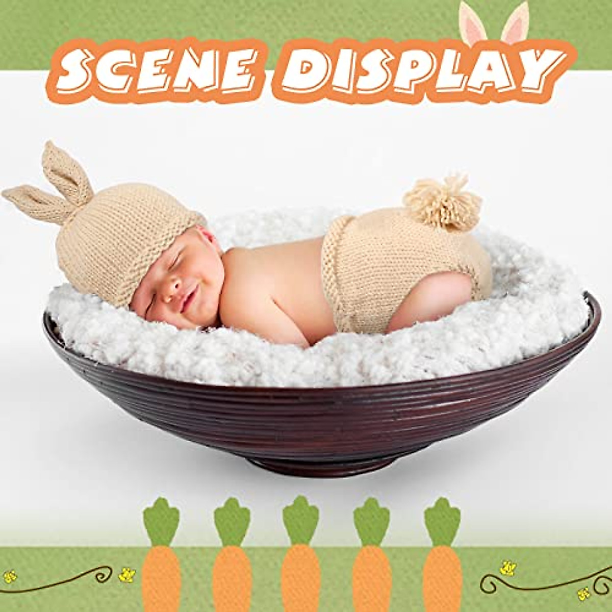 Easter Newborn Photography Prop Baby Boy Girl Photo Newborn Bunny Outfits Rabbit Hat Photoshoot Costume 0-6 Months(Rabbit)