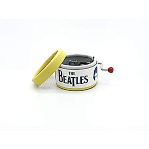 Esdemusica by Rocio hand made yellow music box, Beatles design and song: Yellow submarine. 1,9 inch x 1,5 inch high