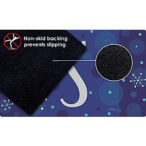 Toland Home Garden 800164 Winter Snowflakes Monogram S Winter Door Mat 18x30 Inch Personalized Outdoor Doormat for Entryway Indoor Entrance