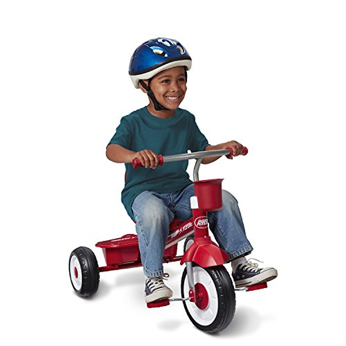 Radio Flyer 4-in-1 Stroll 'N Trike, Red Tricycle for Toddlers Age 1-5, Toddler Bike