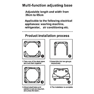 QQUN Adjustable Mini Fridge Stand- Dryer Dorm Refrigerator Washing Machine Base- Washer Pedestal- Strong Feet for Machine- (Grey)