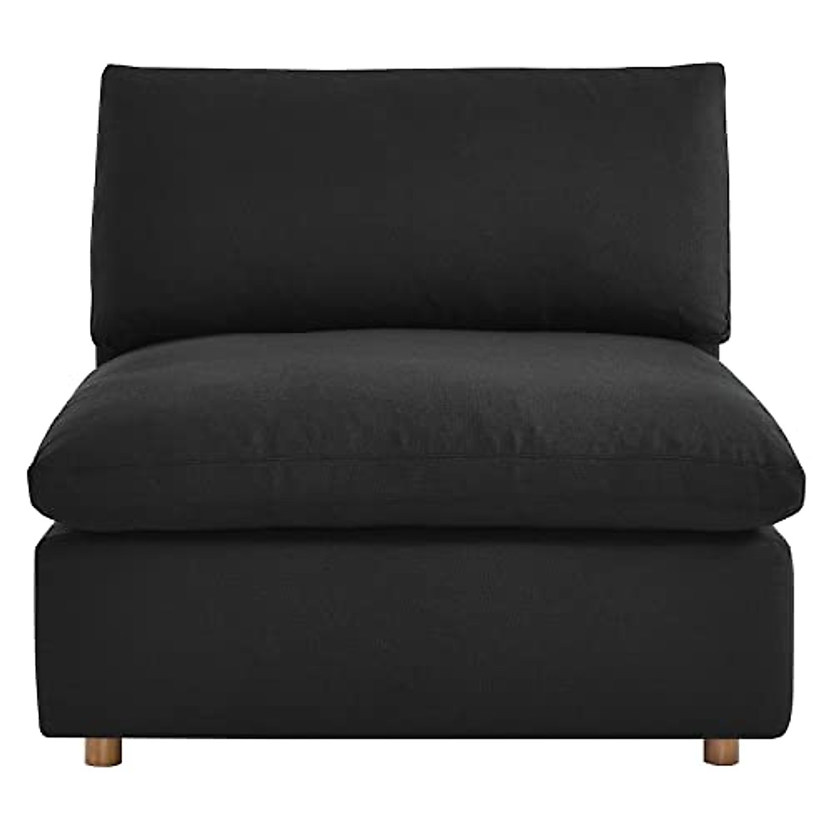 Modway Commix Modular Sofa, U Shaped Reclining Sectional, Black Fabric