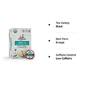 Super Organics Awake Black Tea Pods With Superfoods & Probiotics Keurig K-Cup Compatible Energy, Revitalizing, Refreshing Tea USDA Certified Organic, Vegan, Non-GMO, Natural & Delicious, 10ct